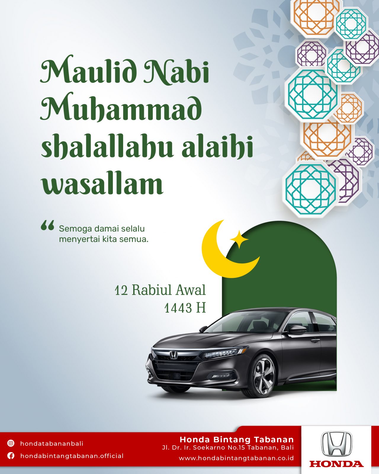 Selamat Hari Maulid Nabi Muhammad SAW - Honda Bintang Tabanan